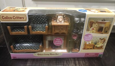 Vintage Calico Critters New Old Stock Deluxe Living Room Set Fireplace ...