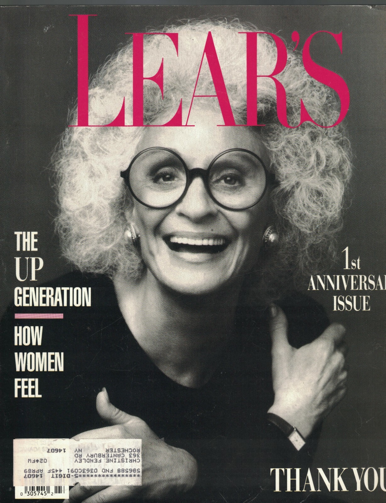 Lear's Magazine March 1989 Frances Lear Susanna Moore Simone de ...