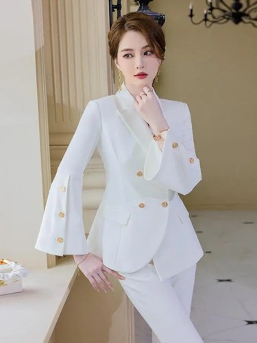 Ladies Formal Pant Outfits Women Autumn Suit Jacket Trouser 2 Piece Set ...