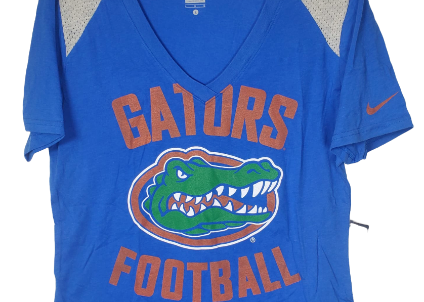 Nike Women's Florida Gators Stadium Football V-Neck T-Shirt, Blue ...