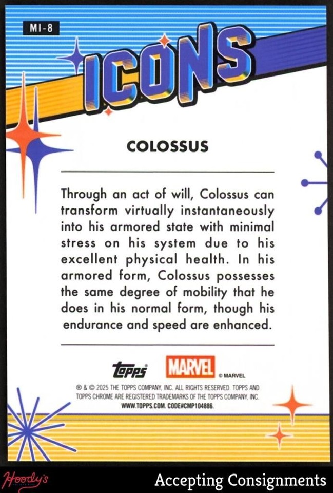 2025 Topps Chrome Marvel Marvel Icons #MI8 Colossus | eBay