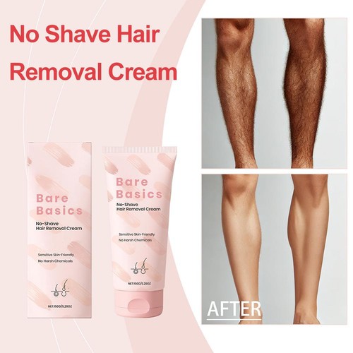 Bare Basics No Shave Hair Removal Cream - Effortless Hair Removal, Long ...
