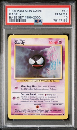 PSA 10 Gastly 50/102 Base Set Pokemon Card 1999-2000 4th Print POP 86 ...