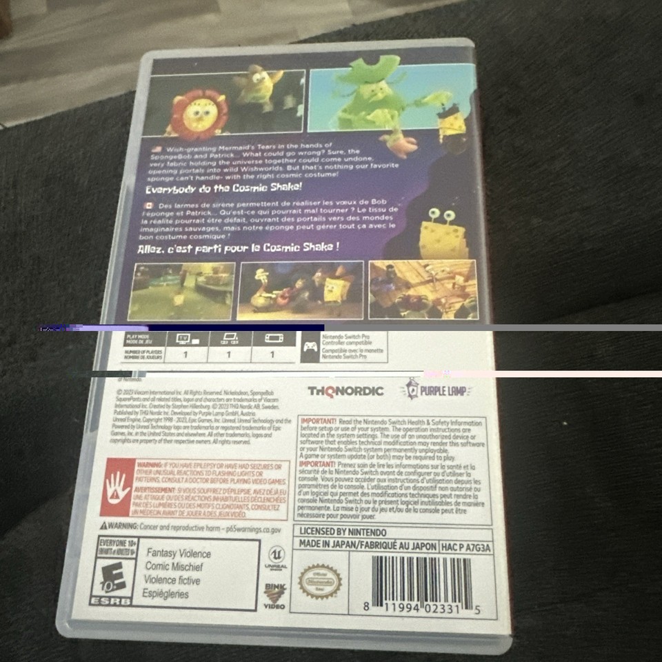 Spongebob The Cosmic Shake (Nintendo Switch) NS Game - Tested ...
