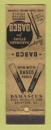 Matchbook Cover - Dasco Tools Rockford IL WEAR | eBay