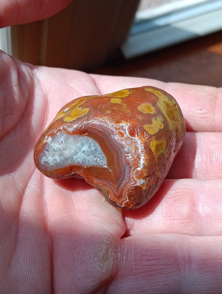 2.4oz Lake Superior Agate Nodge With 2 Open Ends | eBay