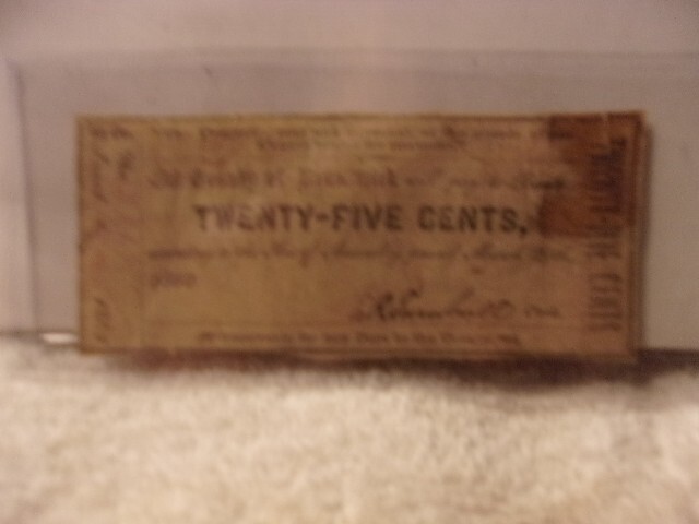 Authentic Confederate Obsolete County Of Brunswick 25 Cents Note ...