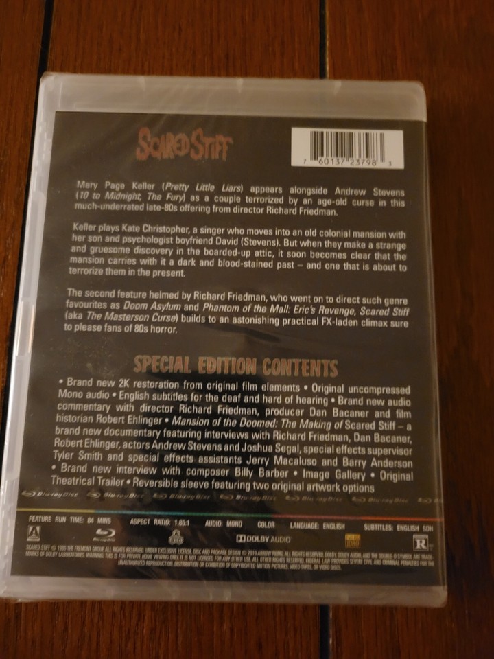 Scared Stiff (Blu-ray, 1987) NEW SEALED Arrow 760137237983| eBay