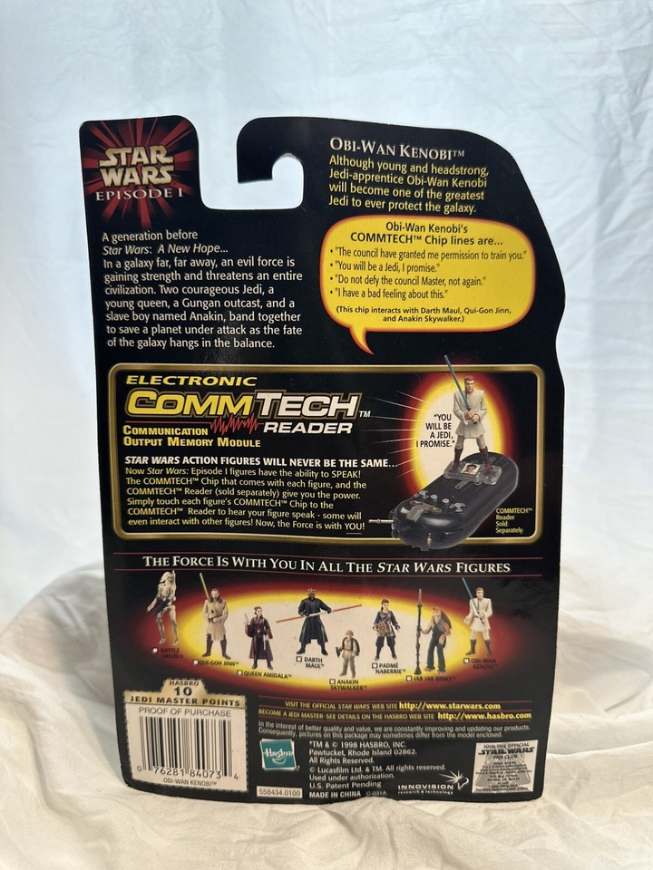 Hasbro Star Wars Episode 1 Obi-Wan Kenobi Jedi Duel Action Figure 1998 Commtech | eBay