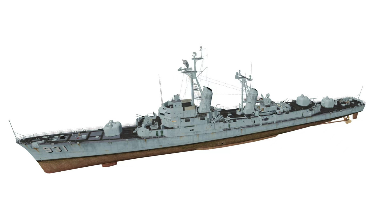 3D Printed kit 1/350 USS Forrest Sherman class destroyer (full hull ...