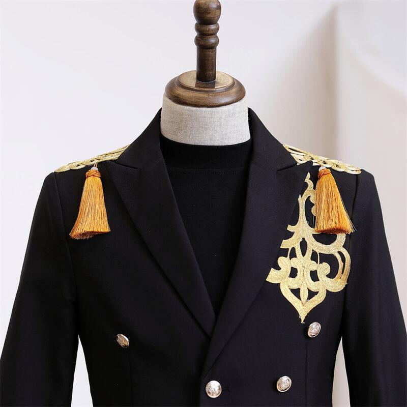 Men's Blazer Suit Formal Dress Court Style Banquet Costumes Double ...