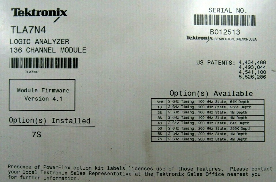 USED TEKTRONIX TLA7N4 LOGIC ANALYZER 136 CHANNEL MODULE | eBay