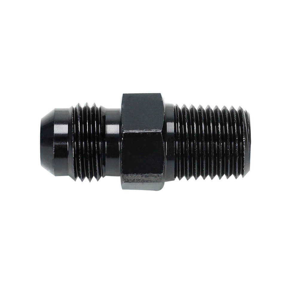 1/4 NPT to 6AN Adapter Straight Pipe Thread to 6 AN Flare Fitting Black ...