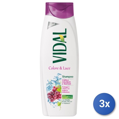 3x Vidal Shampoo 250 Ml. Colore E Luce Secchi | eBay