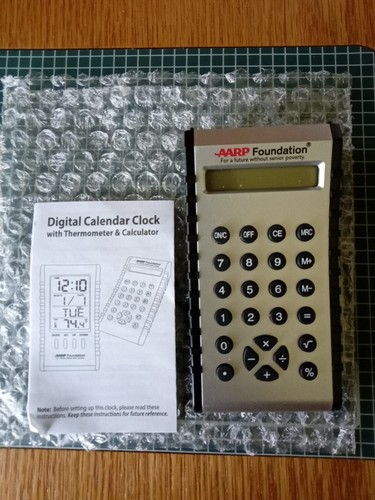 AARP Foundation Digital Clock Thermometer Calendar & Calculator ...