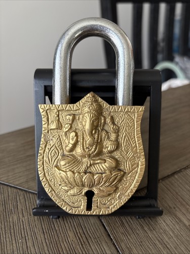 Heavy Brass Temple Lock Decorative Vintage Exotic Decor Of India No ...