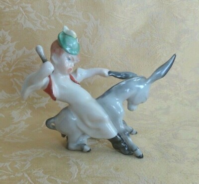 Herend Hungary Porcelain "Boy Riding on a Donkey" Figurine # 5848 Ca. 1960-1970 | eBay