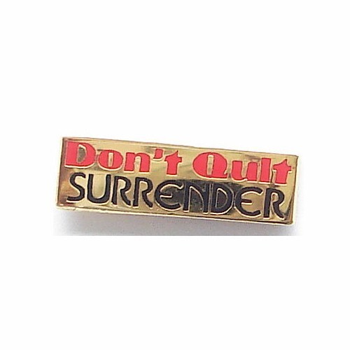 Sobriety jewelry: Lapel Pin - 7/8" Don't Quit Surrender - LP235GP | eBay
