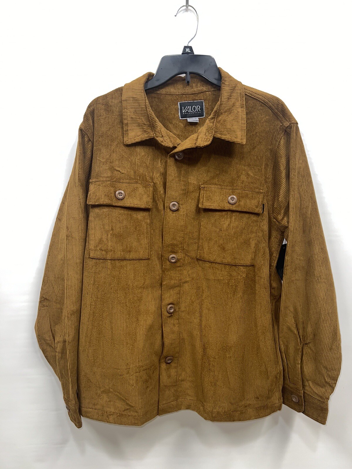 Valor Collective Jacket Mens Medium Brown 100% Cotton Corduroy Long ...