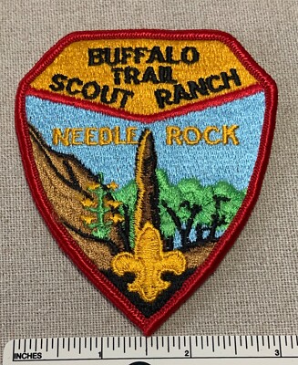 Vintage BUFFALO TRAIL RANCH Boy Scout Camp PATCH Needle Rock Tatanka ...