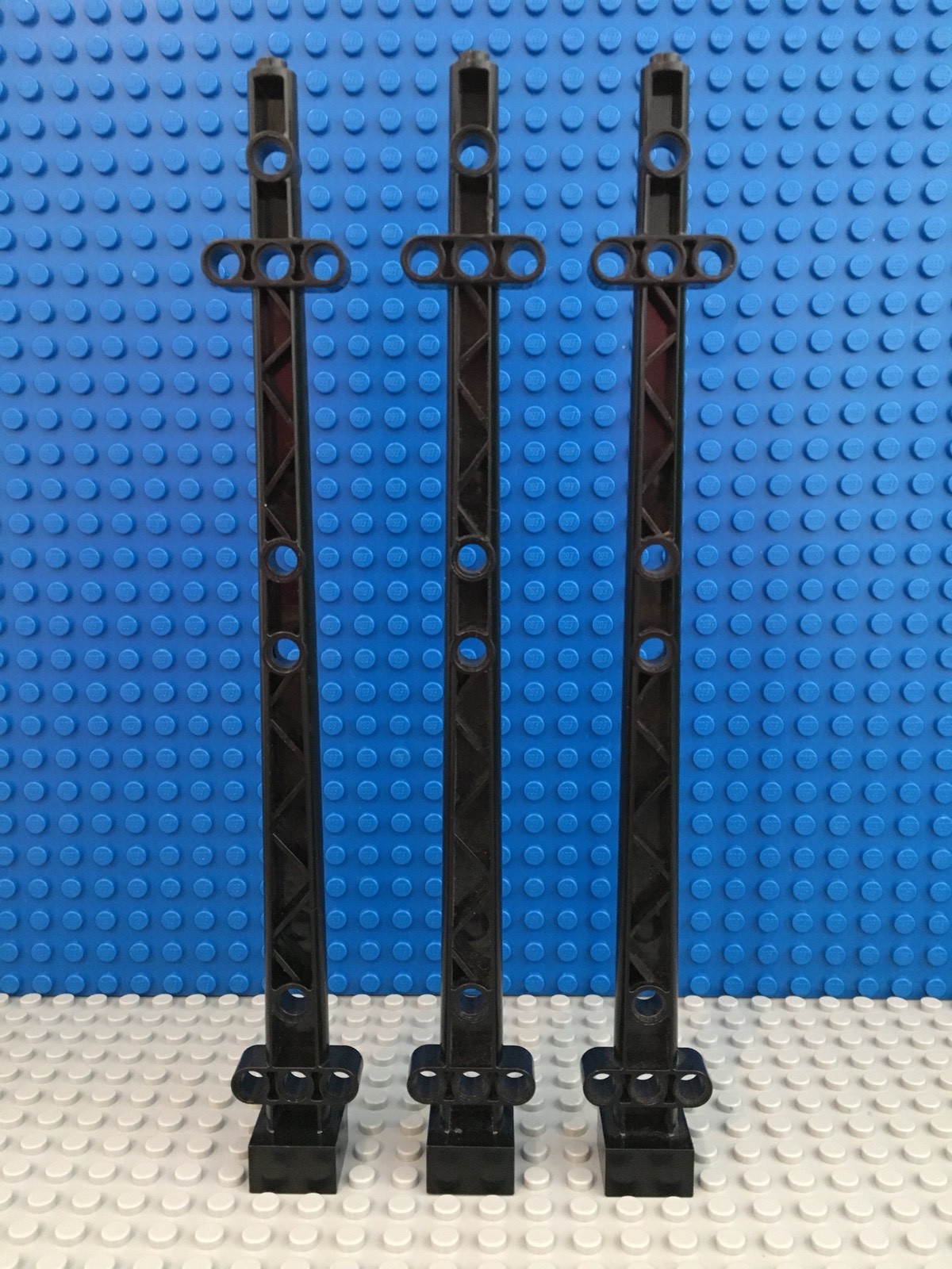LEGO 3X Lot of 48002 Black Ship Boat Mast 2 x 2 x 20 with Holes Pirates ...