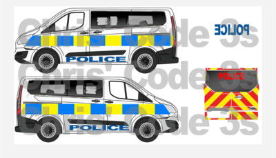 Code 3 Adhesive Vinyl Decal 1/76 Oxford Diecast Transit Custom - Police ...