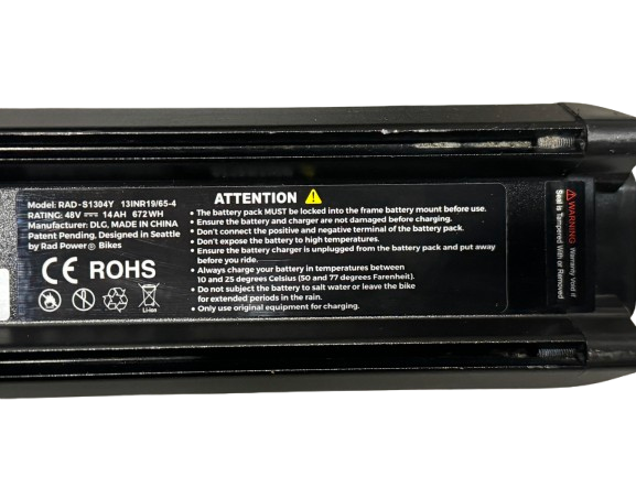 Authentic Rad Power Bikes Battery For Rover 6 Plus, City 5 Plus, Runner ...