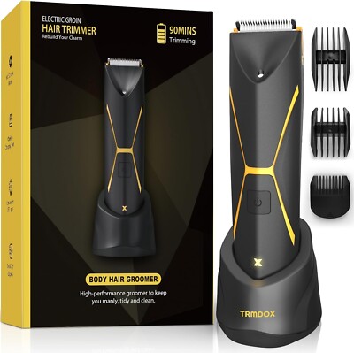 Men’s Ball & Body Hair Trimmer – Electric Groin Shaver with Light ...