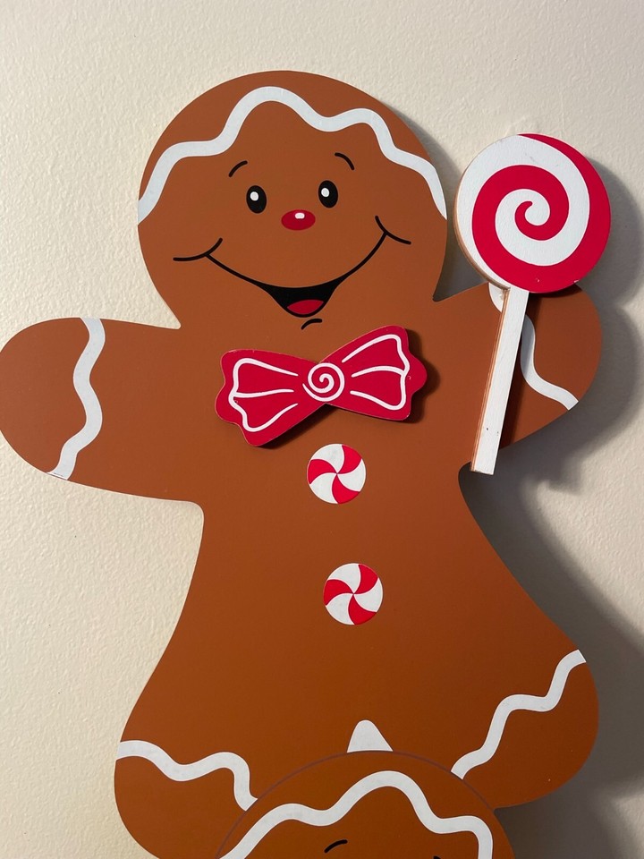 Stacked Gingerbread Man Bakery Sign 3Ft Baker Peppermint Christmas ...