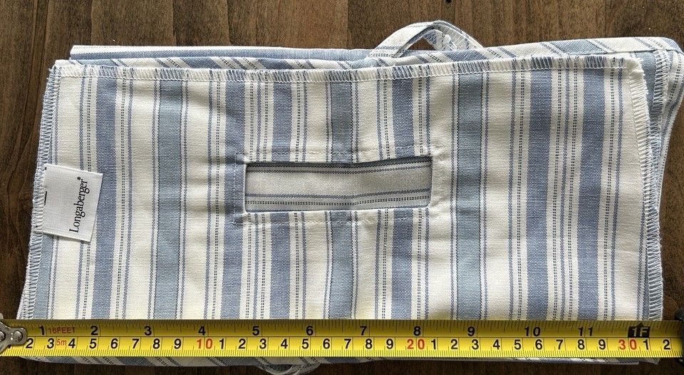 Longaberger Baskets Serving Tray Basket Liner Vintage Ticking New In ...