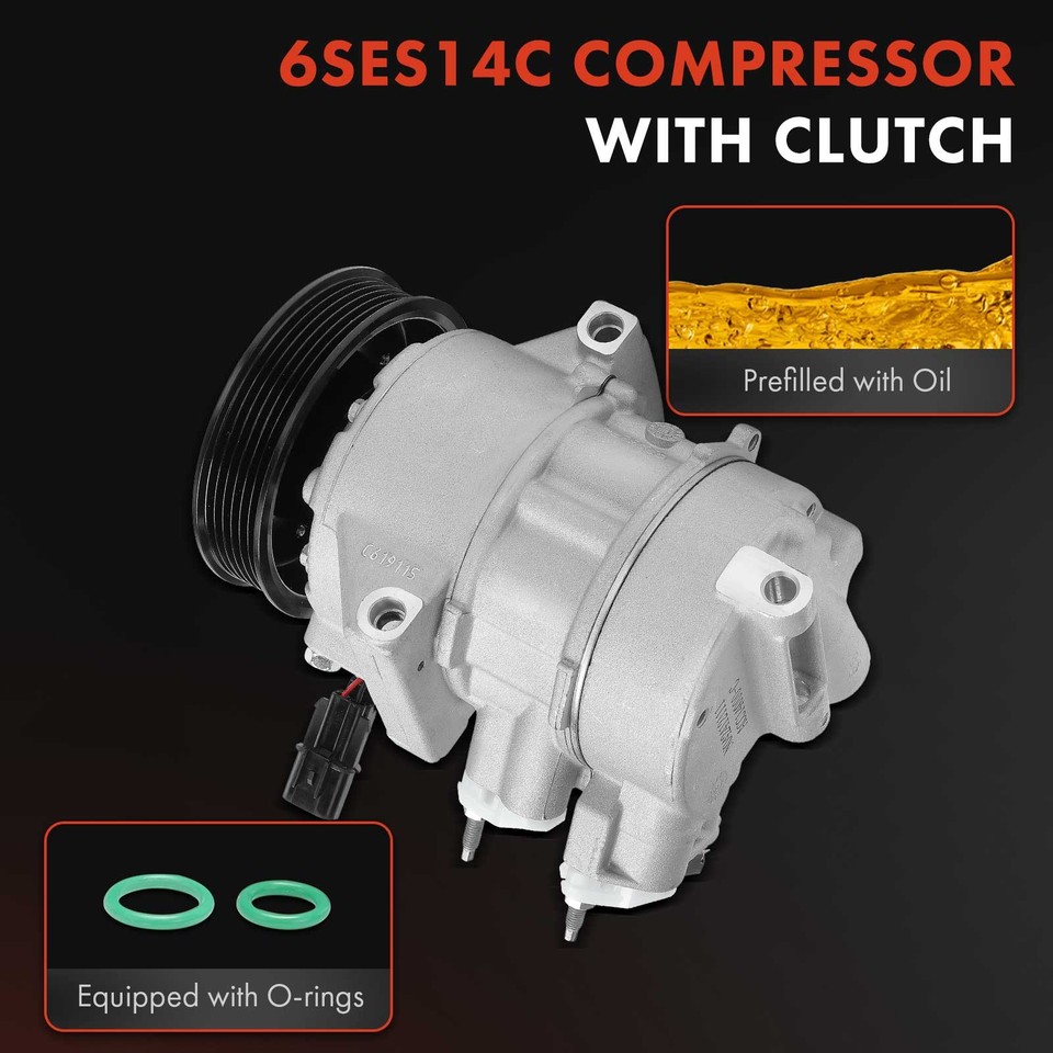 AC Compressor w/ Clutch & 6ZSE Style for Kia Optima 2018 2019 2020 K5 ...