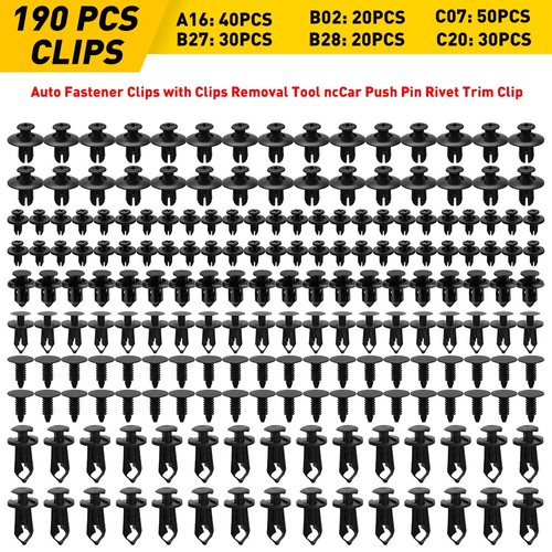 190X Car Fastener Plastic Body Clips Trim Push Rivets Auto Panel Fender ...