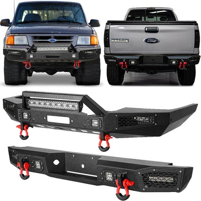 Offroad For 1993-1997 Ford Ranger Steel Front/Rear Bumper W/Winch Plate ...