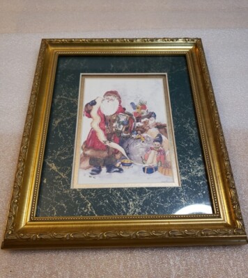 peggy abrams signed art Santa's Christmas List Framed Art | eBay