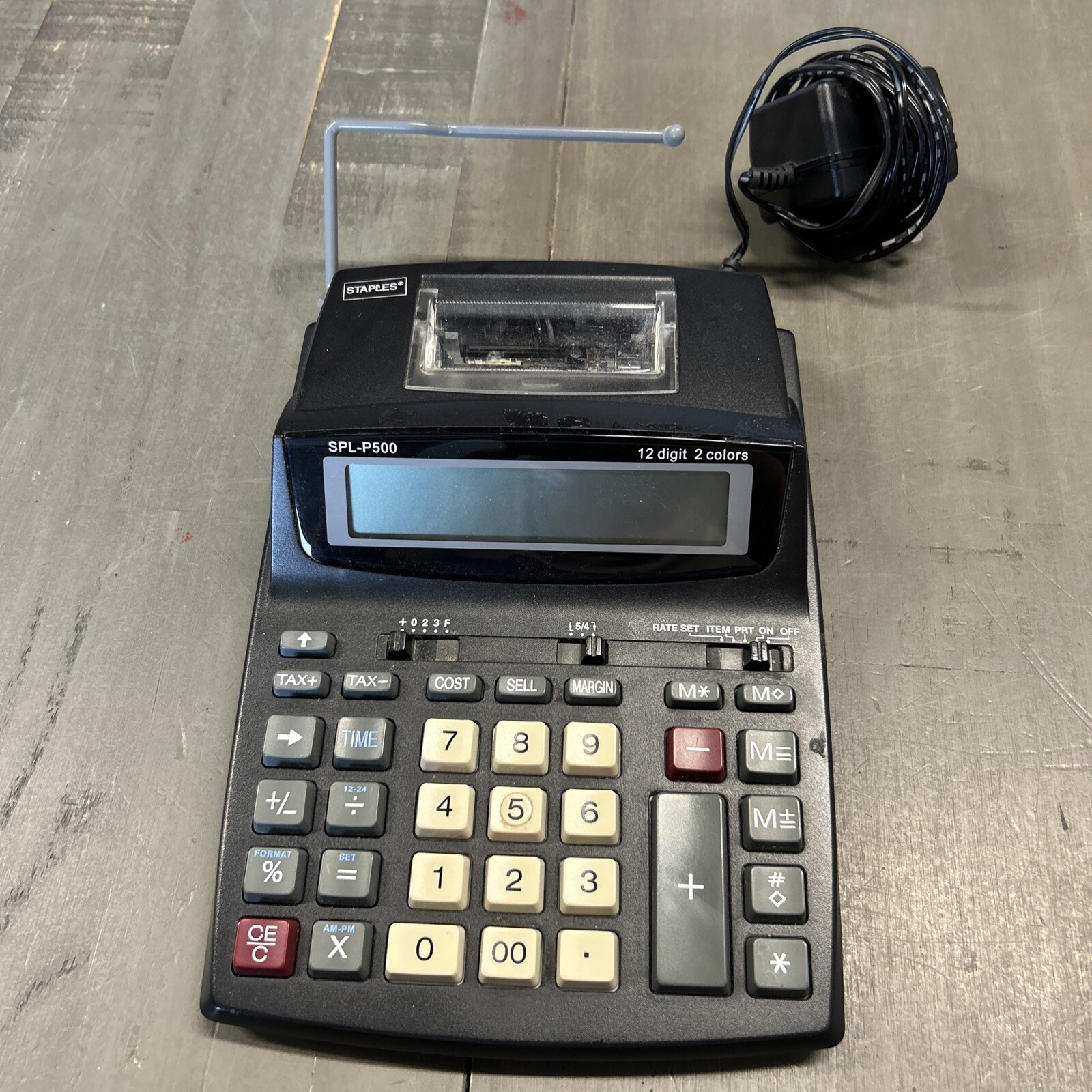 Staples Printing Calculator SPL-P500 12 Digit 2 Colors with Power Cord ...