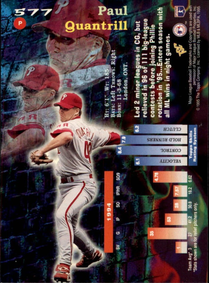 1995 (PHILLIES) Stadium Club Super Team World Series #577 Paul Quantrill | eBay