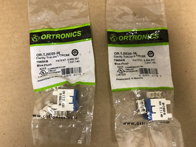 Lot of 2 Ortronics Clarity TracJack Cat5E - Blue Flat, OR-TJ5E00-36 | eBay