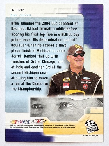 HOFer DALE JARRETT 2004 Press Pass Optima COOL PERSISTENCE INSERT Card ...