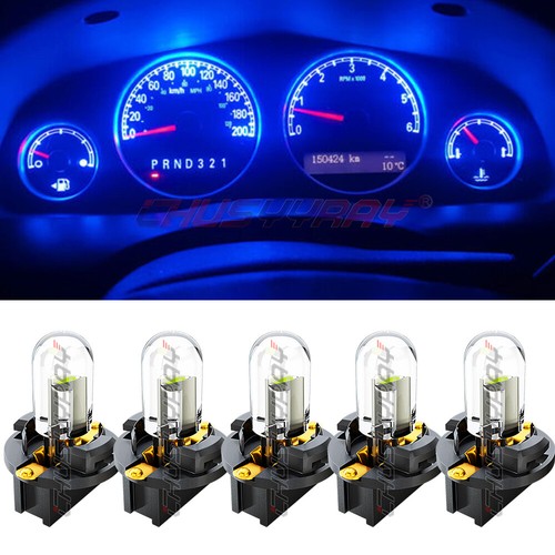 5x T10 blue LED Light Bulb For Instrument Gauge Cluster Dashboard w ...