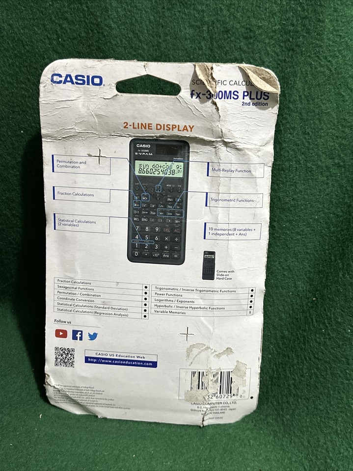 Casio Scientific Calculator FX-300MS Plus 2nd Edition New Sealed | eBay