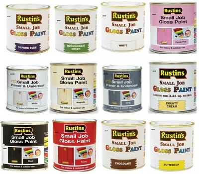 NEW RUSTINS 250ML SMALL JOB GLOSS PAINT INDOOR AND OUTDOOR FOR METAL ...