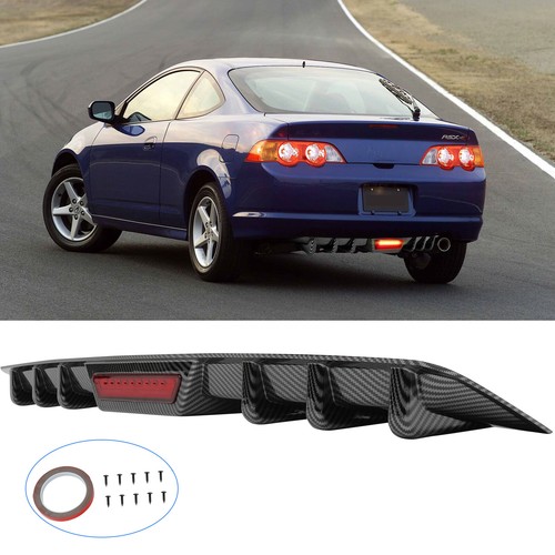 For Acura RSX 2002-2006 Carbon Fiber Rear Bumper Diffuser Lip w/ LED ...