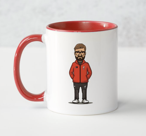 Liverpool Coffee Mug Set x 4 - Klopp, Mane, Salah and Firmino Cartoon ...