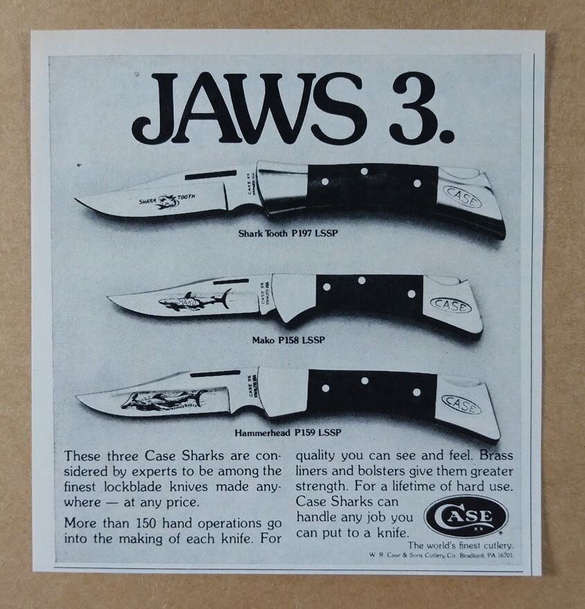 1979 Case Shark Tooth Mako & Hammerhead Knives vintage print Ad | eBay