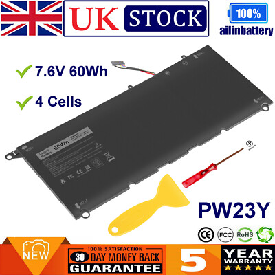 PW23Y Battery For Dell XPS 13 9360 D1605G D1609 2017 Series P54G002 ...