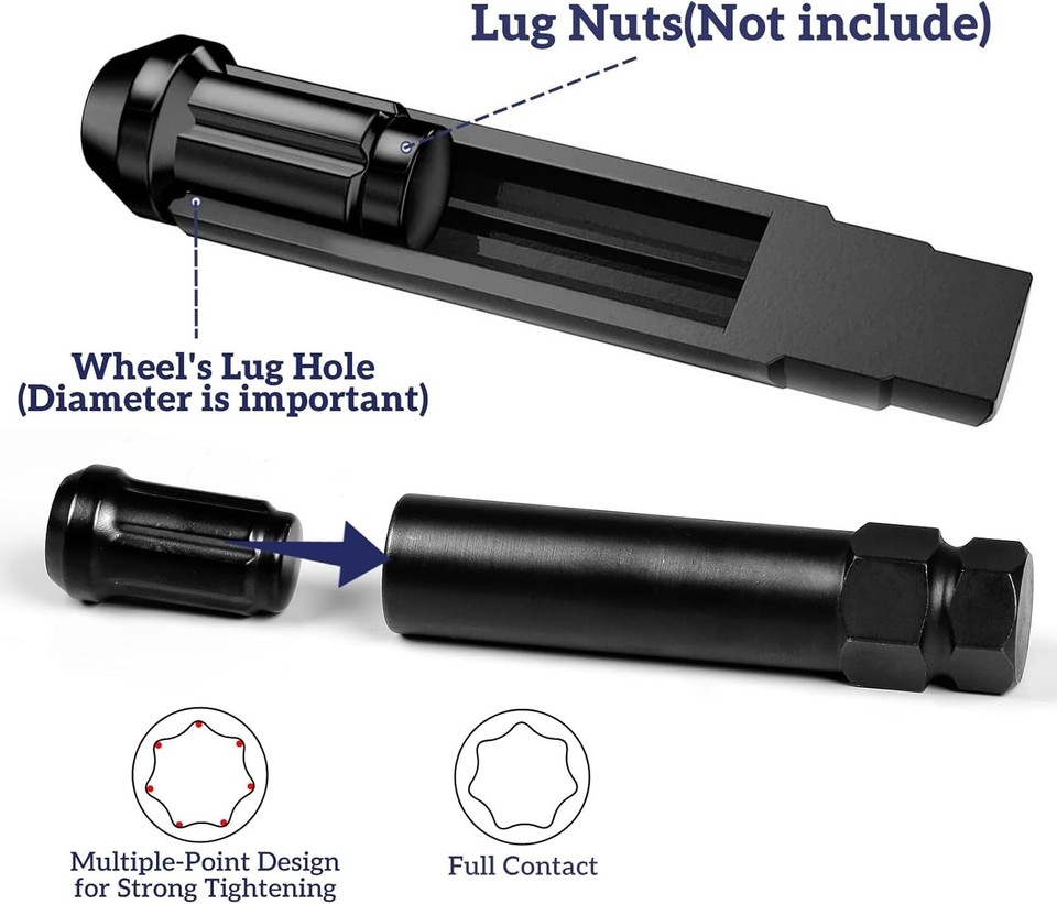 8 Piece Spline Lug Nut Master Key Set for Wheel Lock Removal DIY Garage ...
