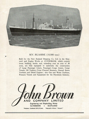 1950s Vintage Ruahine Cruise Ship New Zealand Line Photo Print Ad | eBay