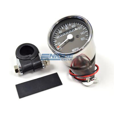 Mini Universal Motorcycle Mechanical Speedometer Gauge 160 MPH 2240 ...