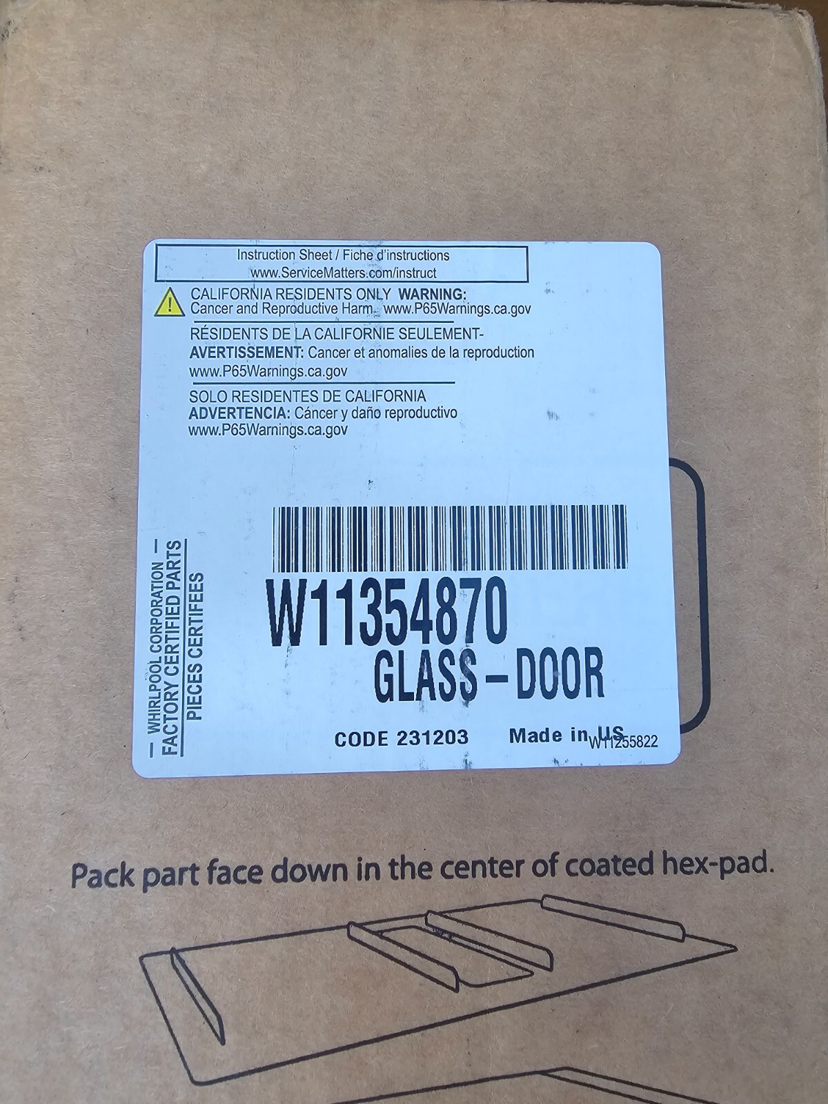 whirlpool outer oven door glass | eBay