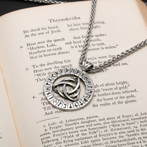 Viking Celtic Trinity Knot Rune Medallion Stainless Steel Pendant ...